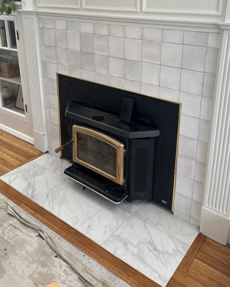 Fireplace Makeover: Upgrade Rustic Stone to Elegant Tile