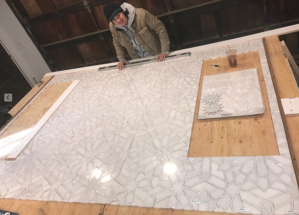 New Ravenna Dry Setting before installation by Davie Mac Tile